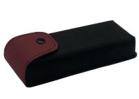 China Black Red Leather Eyewear Case For Spectacles And Sunglasses for sale