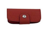 China Red Soft Leather Eyeglass Case Custom Logo 158x82x40mm for sale