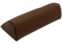China Brown Handmade Triangle Leather Eyeglass Case 170x71x47mm for Ladies Optical Glasses for sale