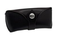 China Nubuck Black Leather Glasses Case , Belt Buckle Leather Eyeglass Pouch for sale