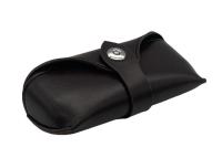 China Nubuck Black Leather Glasses Case , Belt Buckle Leather Eyeglass Pouch for sale