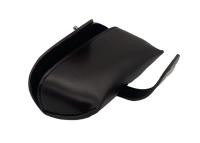China Nubuck Black Leather Glasses Case , Belt Buckle Leather Eyeglass Pouch for sale