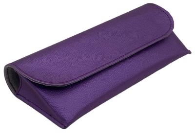 China Purple Handbag Customized Logo Leather Glasses Holder for sale