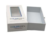 China White Coated Cardboard Sunglasses Box With Transparent Window for sale