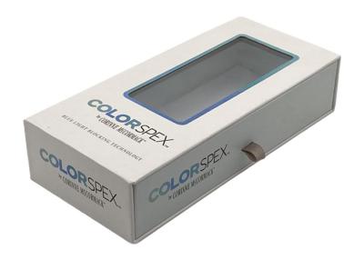 China White Coated Cardboard Sunglasses Box With Transparent Window for sale