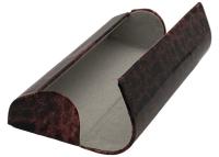 China Leopard Grain Spectacle Case 151x49x34mm Iron Leather Glasses Packaging Box for sale