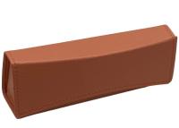 China Brown Leather Wrapped Custom Glasses Cases Magnetic Closure for sale