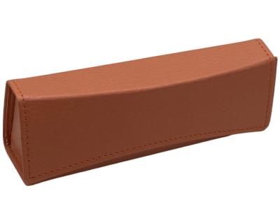 China Brown Leather Wrapped Custom Glasses Cases Magnetic Closure for sale