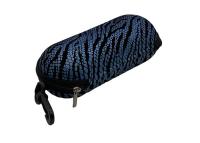China Custom Dark Blue Round Tube EVA Zipper Sunglasses Case 180x73x61mm with Lobster Clasps for sale