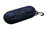 China Custom Dark Blue Round Tube EVA Zipper Sunglasses Case 180x73x61mm with Lobster Clasps for sale