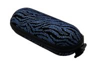 China Custom Dark Blue Round Tube EVA Zipper Sunglasses Case 180x73x61mm with Lobster Clasps for sale