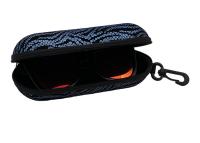 China Custom Dark Blue Round Tube EVA Zipper Sunglasses Case 180x73x61mm with Lobster Clasps for sale