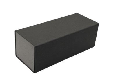 China Black Rectangular Magnetic Sunglasses Case 170x73x62mm PU Leather Folding Eyeglass Box for sale