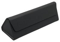 China Black Leather Metal Fold Flat Glasses Case Custom Logo for sale