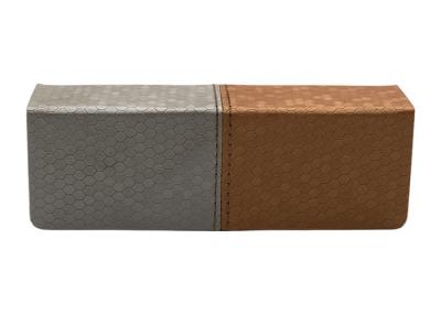 China Cool Square Iron Leather 14.9cm Handmade Glasses Case for sale