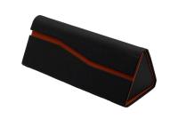 China Custom Logo Handmade Triangle Sunglasses Case 161x70x63mm PU Leather for sale