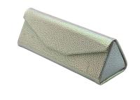 China Glittery Foldable Glasses Case , Handmade Cardboard Triangle Sunglasses Case for sale