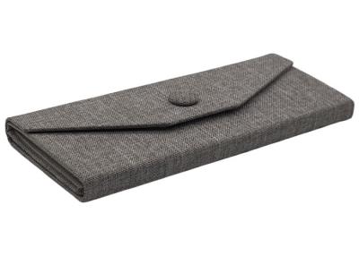 China Grey Magnetic Closure Folding Triangle Sunglasses Case 164x68x65mm PU Leather for sale