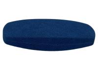 China Blue Iron Frame Clamshell Hard Leather Glasses Case 158x65x38mm for sale