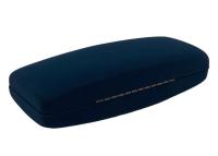 China Dark Blue Embossing Hard Clamshell Sunglasses Case 158x67x43mm Iron PU Leather for sale