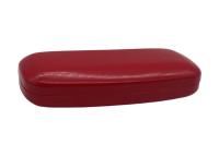 China Hard Red Leather Clamshell Eyeglass Case 159x69x37mm for sale
