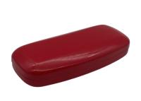China Hard Red Leather Clamshell Eyeglass Case 159x69x37mm for sale