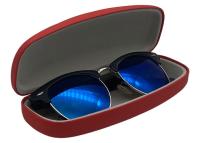 China Cute Ladies Clamshell Glasses Case , Red Leather Optical Glasses Case for sale