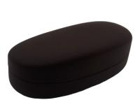 China Black Leather Wrapped Clamshell Metal Glasses Case Big Sized for sale
