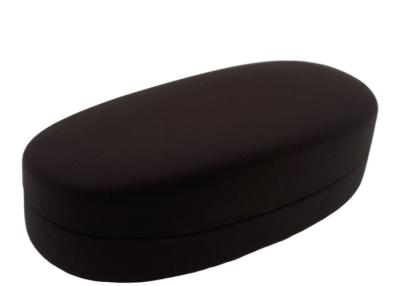 China Black Leather Wrapped Clamshell Metal Glasses Case Big Sized for sale