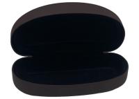China Black Leather Wrapped Clamshell Metal Glasses Case Big Sized for sale