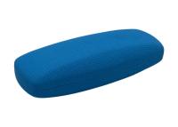 China Blue Leather Wrapped Clamshell Glasses Case , Hard Metal Glasses Case for sale