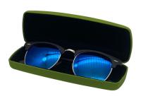 China OEM Hard Clamshell Glasses Case , Green Iron Glasses Case for sale