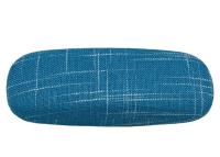 China Custom Logo Fabric Wrapped Clamshell Glasses Case 161x63x38mm Hard Metal Eyewear Packing for sale