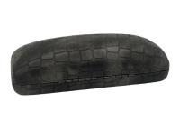 China Custom PU Leather Metal Clamshell Glasses Case 155x62x43mm OEM for sale
