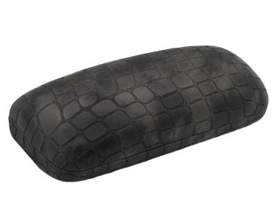 China Custom PU Leather Metal Clamshell Glasses Case 155x62x43mm OEM for sale