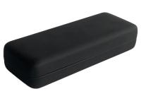 China Eco Friendly Black Luxury Clamshell Sunglasses Case 158x57x32mm Iron Leather Optical Box for sale
