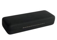 China Eco Friendly Black Luxury Clamshell Sunglasses Case 158x57x32mm Iron Leather Optical Box for sale