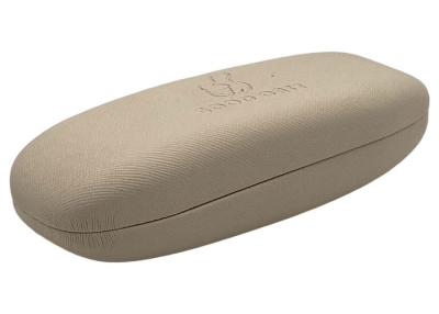 China Hard Shell Clamshell Sunglasses Case 161x59x43mm Iron Leather Custom Logo for sale