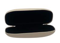 China Hard Shell Clamshell Sunglasses Case 161x59x43mm Iron Leather Custom Logo for sale