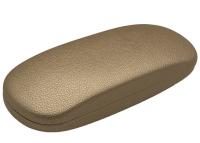 China Custom Gold Clamshell Eyeglass Case 162x62x39mm Iron Leather Eco Friendly for sale
