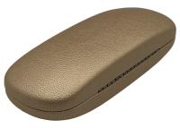 China Custom Gold Clamshell Eyeglass Case 162x62x39mm Iron Leather Eco Friendly for sale