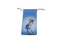 China Custom Printed Microfiber Cloth Pouch Drawstring Eyeglass Case 180x90mm for sale
