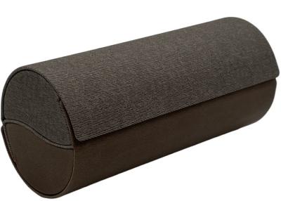 China Double Layer Round PU Leather Glasses Case 150x68x68mm for 2 Pairs for sale