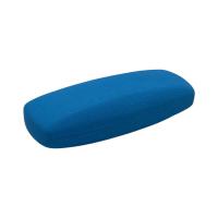 China Cute Blue Leather Wrapped 16.2cm Hard Clamshell Sunglasses Case for sale