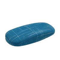 China Custom Linen Exterior Metal Sunglasses Case 161x63x38mm Hard Clamshell Eyeglasses Case for sale