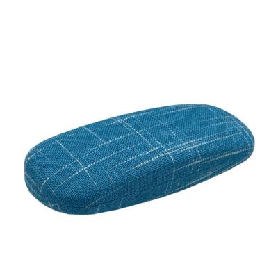 China Custom Linen Exterior Metal Sunglasses Case 161x63x38mm Hard Clamshell Eyeglasses Case for sale