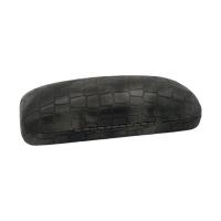 China Hard Leather Wrapped Classic PU Metal 15.5CM Clamshell Glasses Case for sale