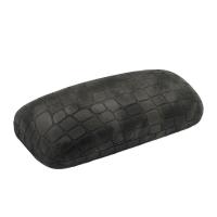 China Hard Leather Wrapped Classic PU Metal 15.5CM Clamshell Glasses Case for sale