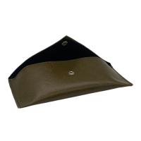 China Custom Pattern Brown 17.2cm Slim Leather Glasses Case Handcrafted Eyewear Pouch for sale