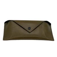 China Custom Pattern Brown 17.2cm Slim Leather Glasses Case Handcrafted Eyewear Pouch for sale
